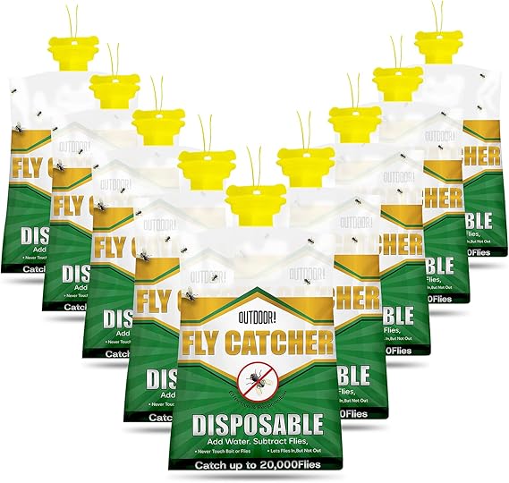 Amazon.com: Fly Traps Outdoor Fly Trap Hanging with Natural Pre-Baited ...