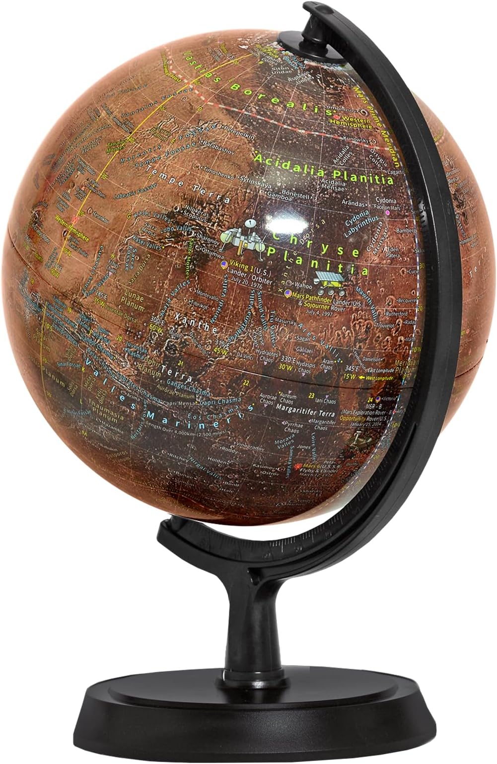 Amazon.com: Mapsoft Explorer Mars Globe, 24cm/9.5", R-24, Red Planet, Mars Map, Mars Atlas, Mars ...