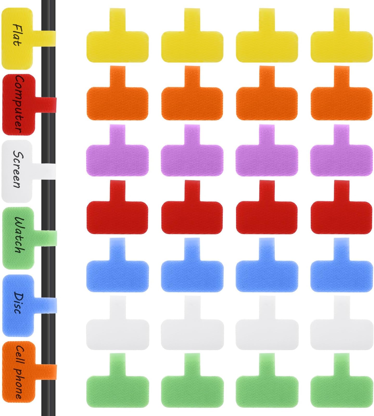 Amazon.com: 24Pcs Cable Labels, Multi Color Handwriting Cable Tags Wire ...