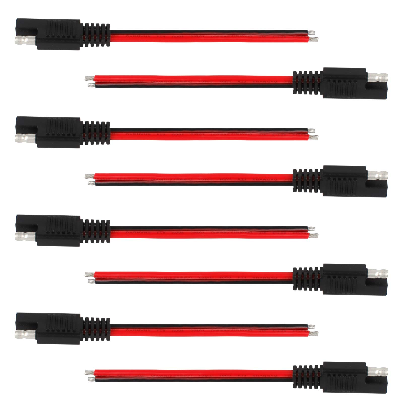 8 PCS SAE Connector Cable, 14AWG SAE 2 Pin Single Plug Connector SAE ...