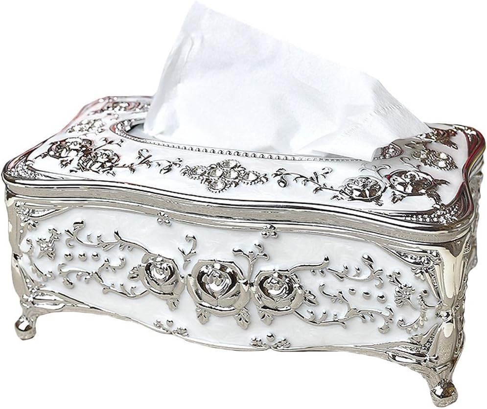 Amazon.com: seemehappy Luxurious European Style Rose Carved Tissue Box ...