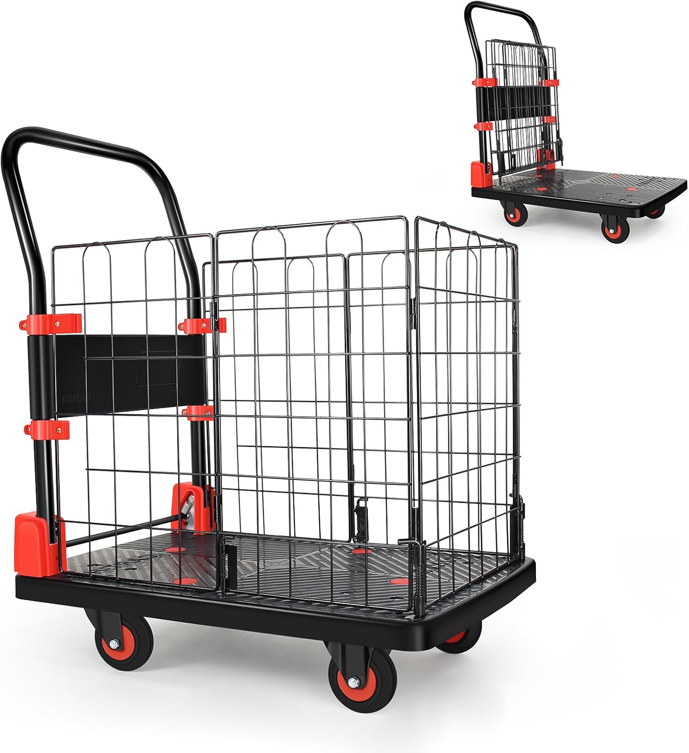 Amazon.com: Carivia Truck Cart with Cage 28 x 19 in Foldable Push Cart ...