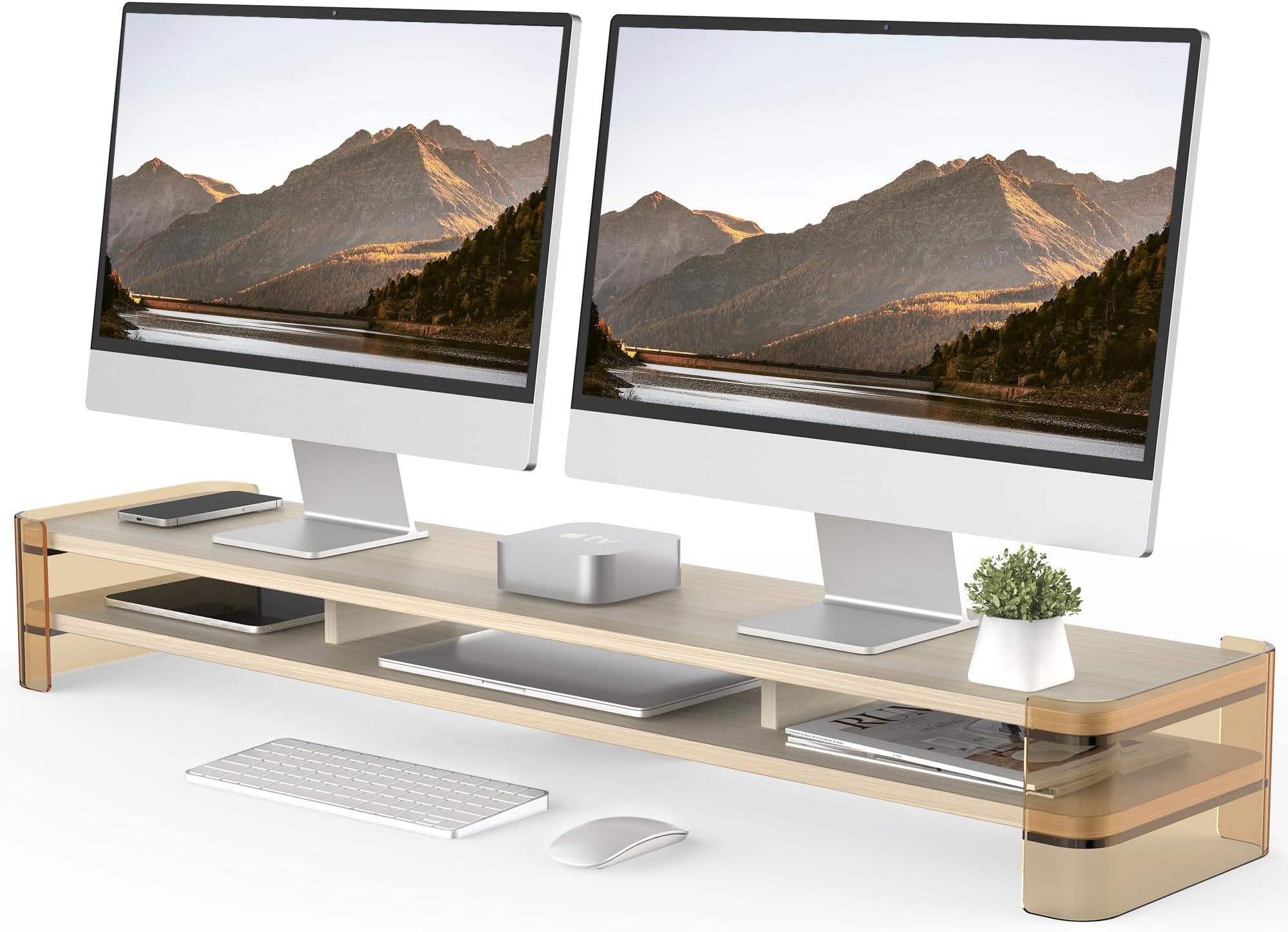 Fenge Großer Monitorständer 100cm Dual Monitor Stands Riser mit ...