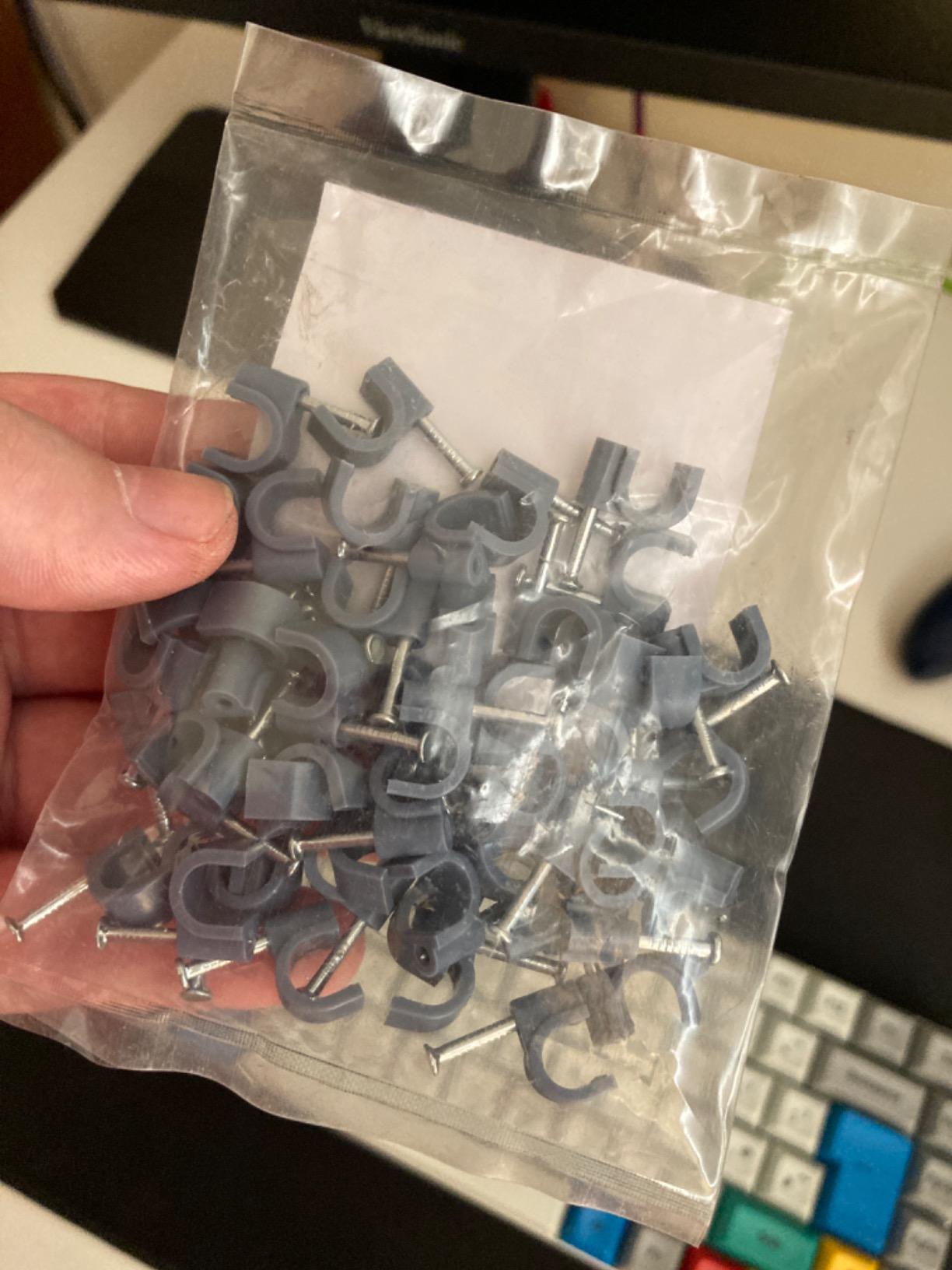 Grey Round Cable Clips 8mm- 50 Pieces : Amazon.co.uk: DIY & Tools