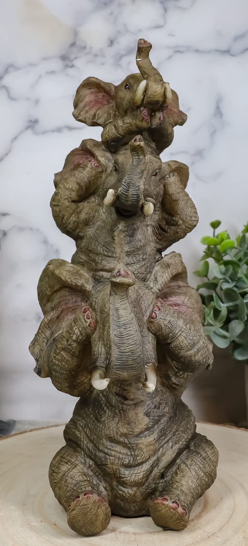 Ebros Pachyderm Acrobats See Hear Speak No Evil Elephants Stacked ...