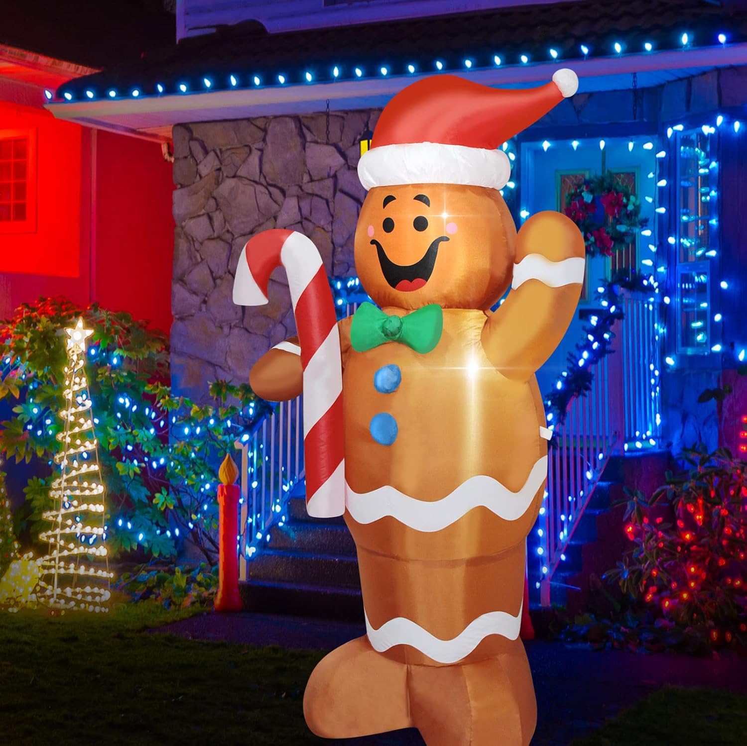 Amazon.com: FARONZE Christmas Inflatable Gingerbread Man Lighted Indoor ...