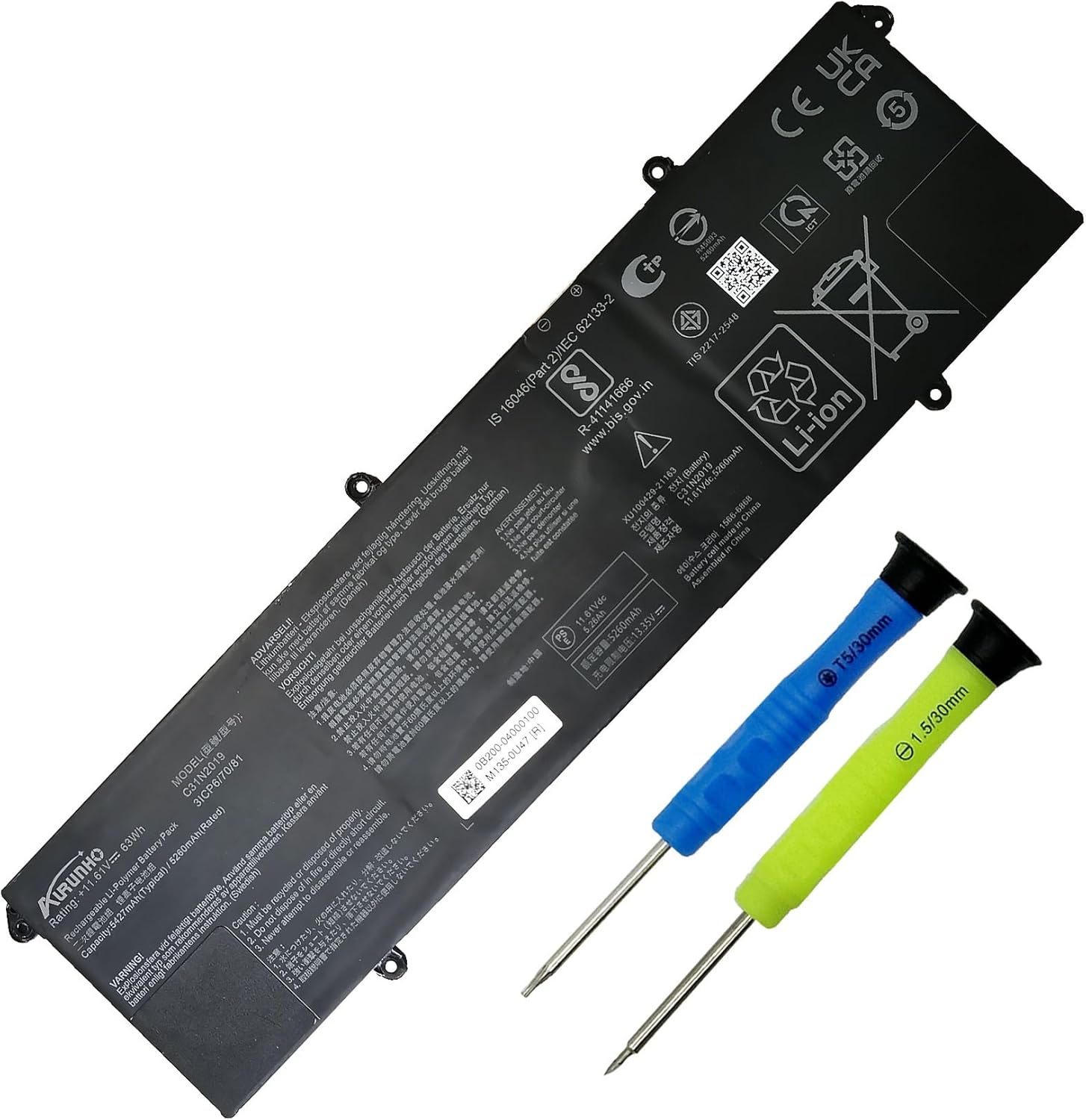 Amazon.com: AURUNHO C31N2019 63Wh Laptop Battery Replacement for Asus VivoBook Pro 14 OLED ...