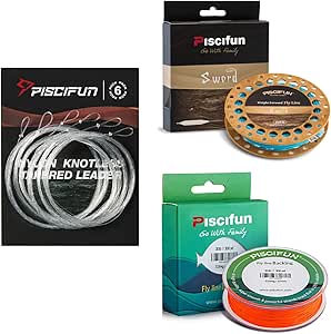 Amazon.com: Piscifun Tapered Fly Line Leader, 12ft, 6 Pack, 3X，Fly ...