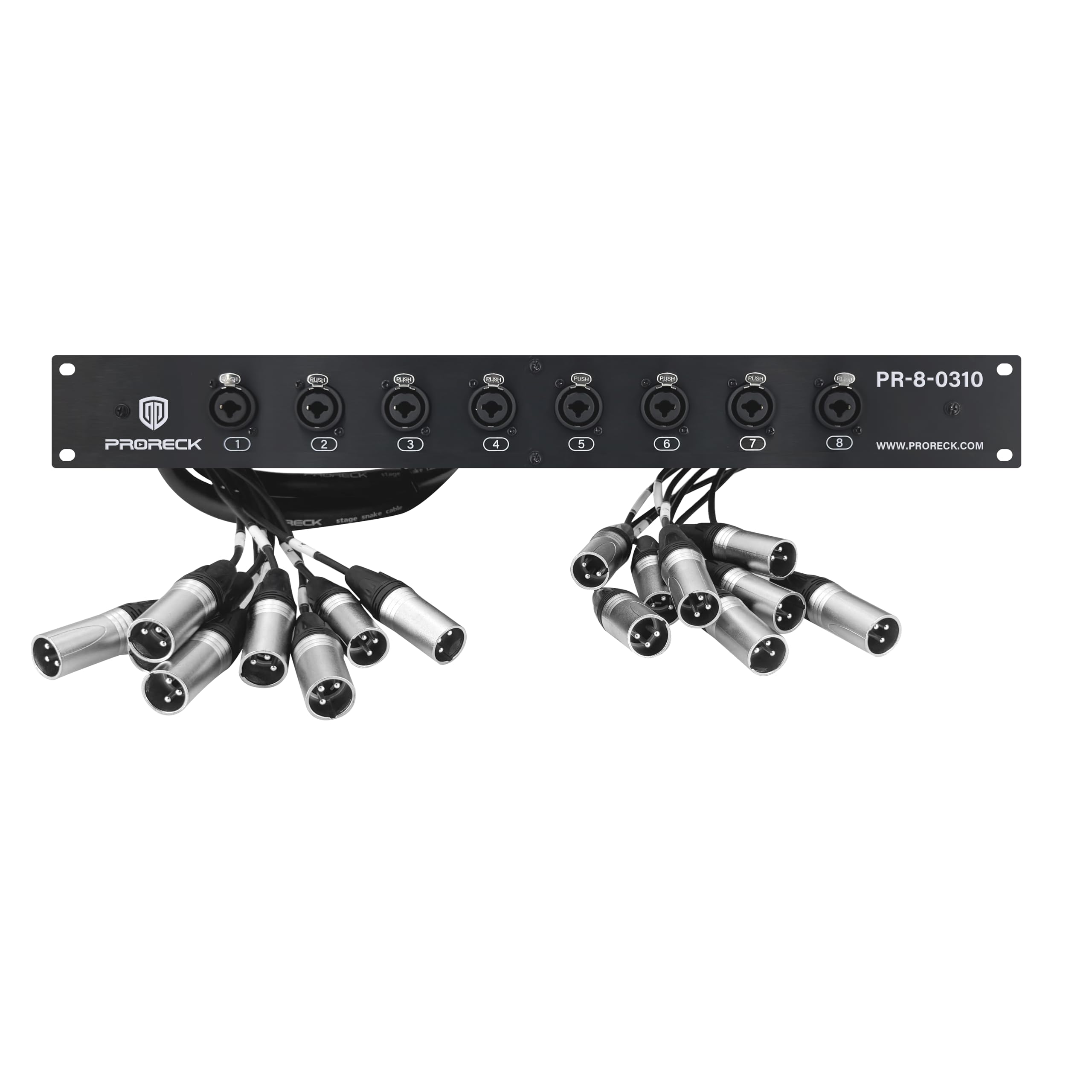 Amazon.com: PRORECK Rack Mount TRS XLR Combo Splitter Snake Cable ...