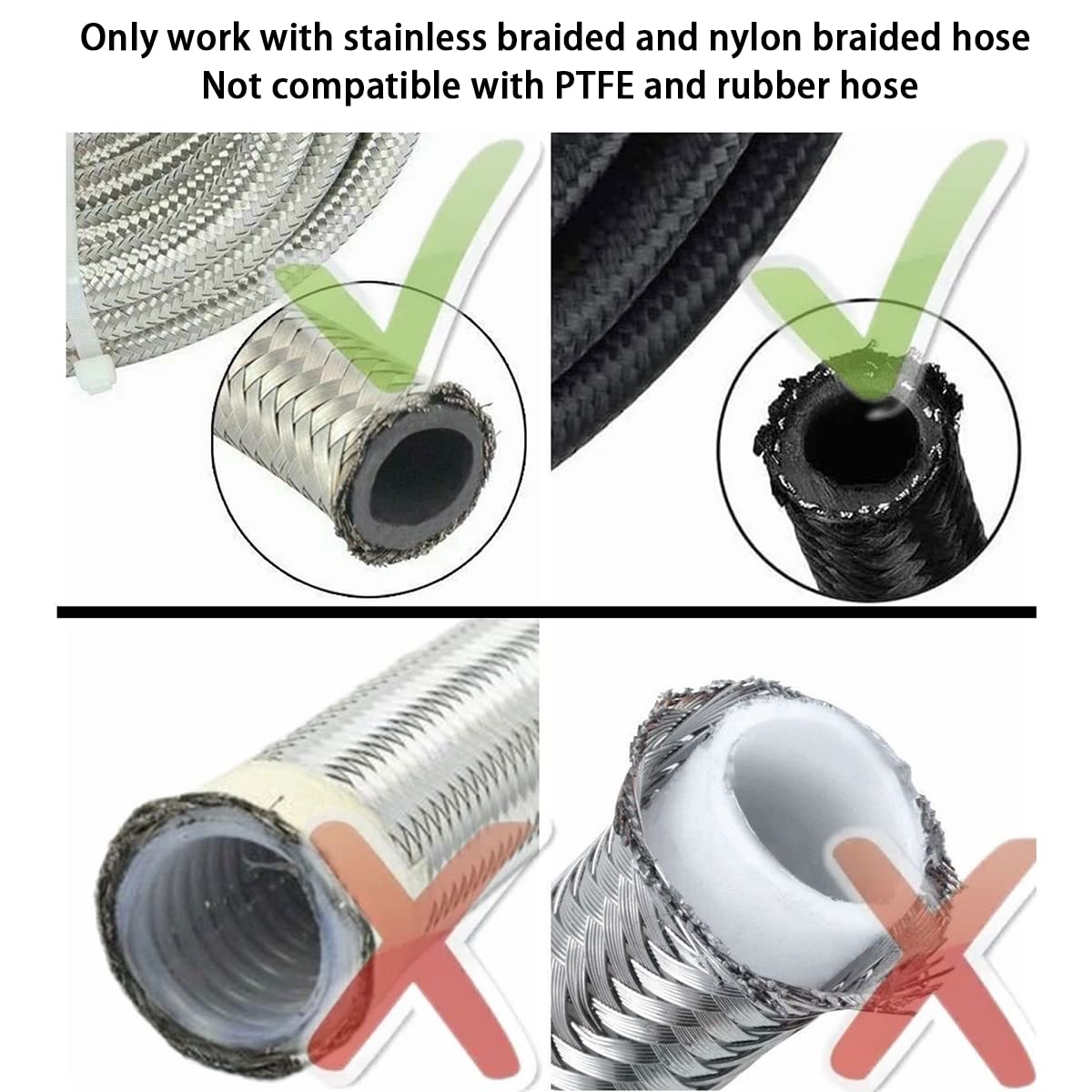 Aluminum Fuel Line Fittings YSIL 8AN To 1/2" Hose Barb 90 Degree Swivel ...