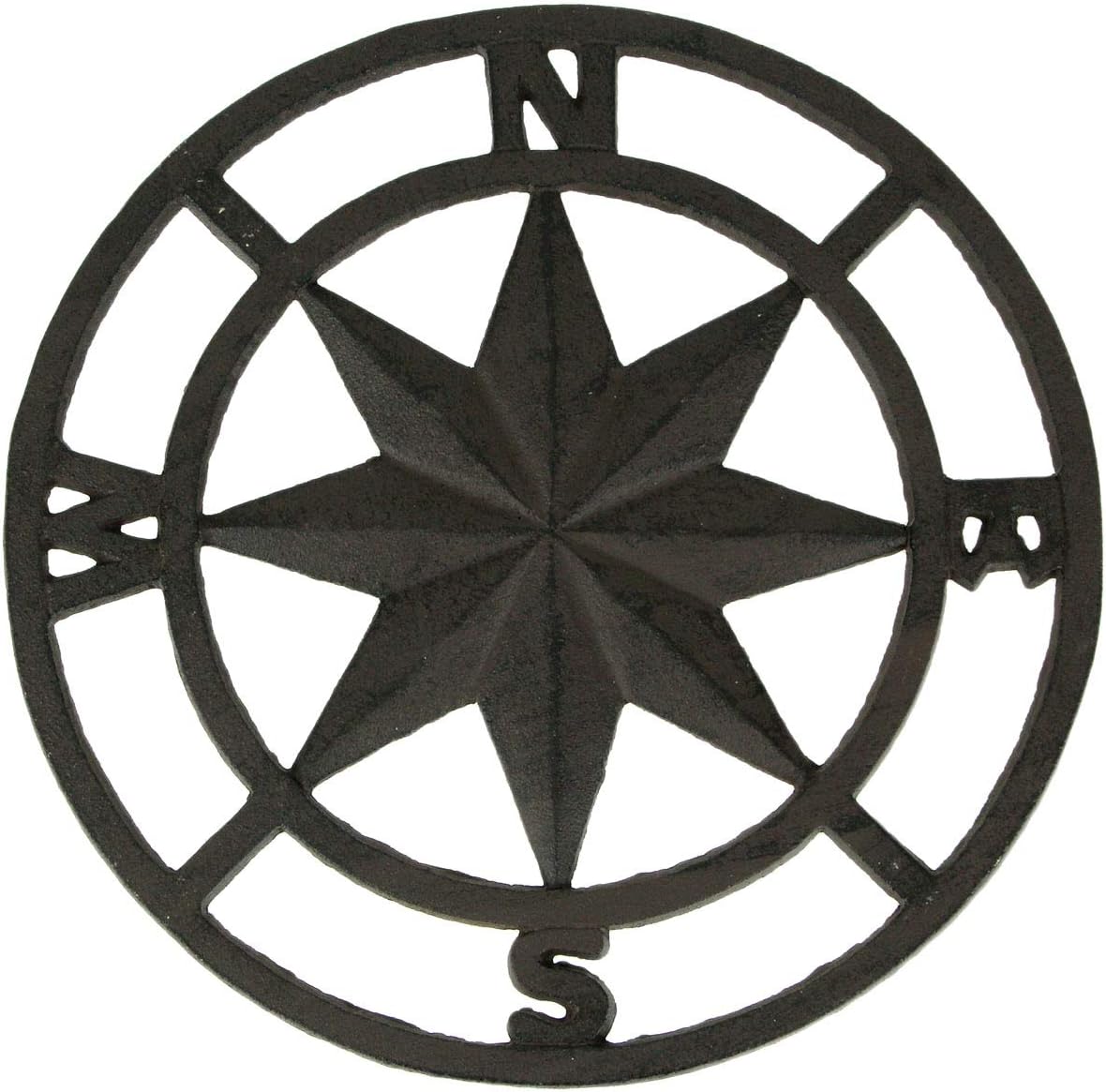 Amazon.com: Distressed Brown Cast Iron Nautical Compass Rose for Indoor ...