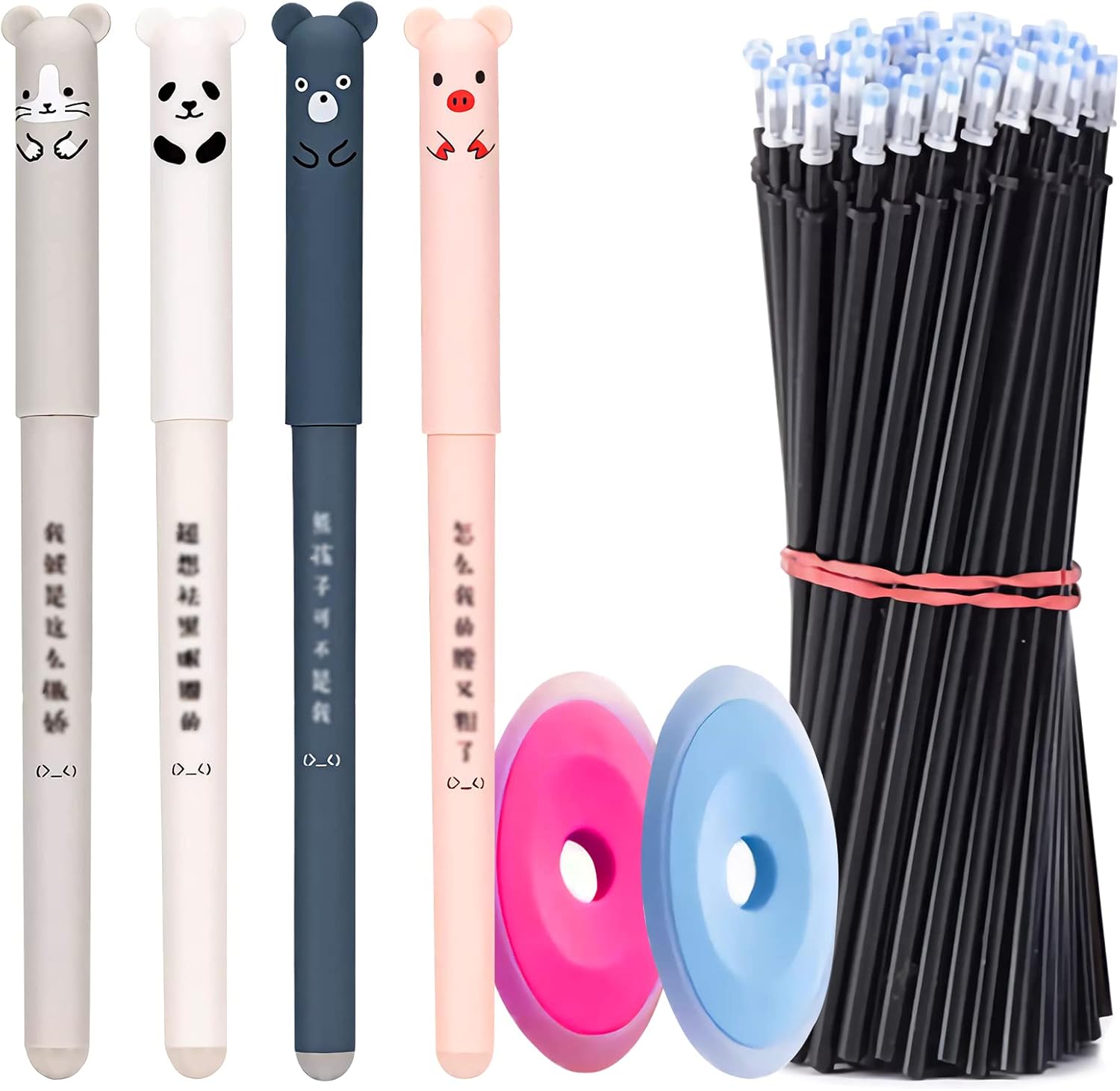 Erasable Gel Pens, Ubitree 0.5mm Erasable Ballpoint Pen 4 Pack Cartoon ...