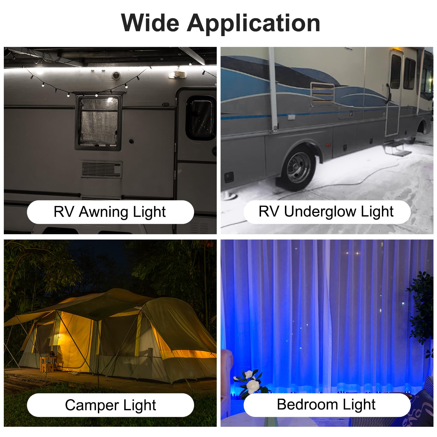 RV Awning Lights, 16.4FT Waterproof Camper Awning Lights with Remote ...