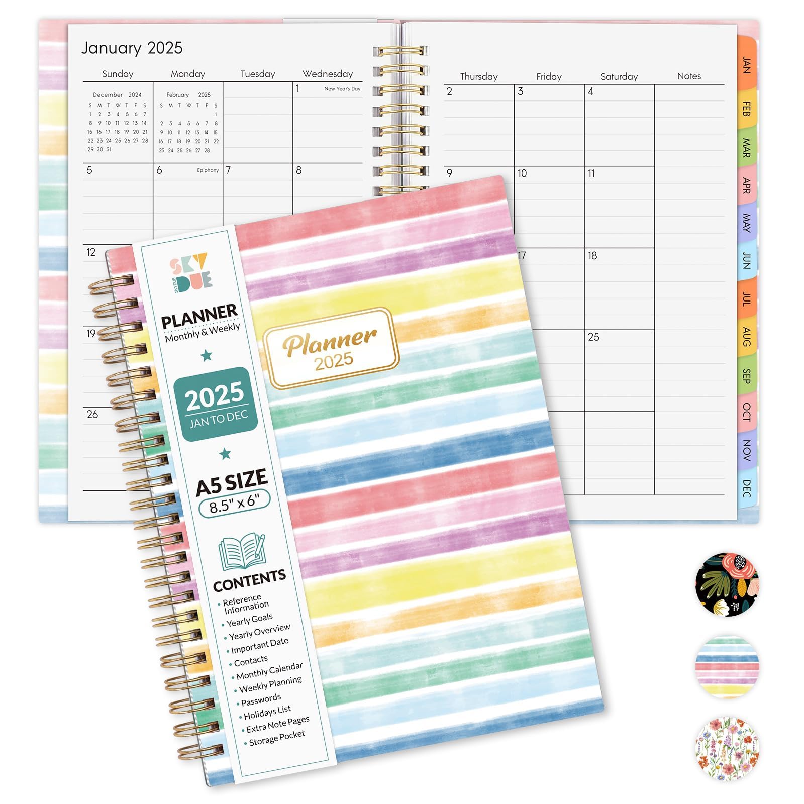 Snapklik.com : 2025 Planner - A5 Weekly Monthly Planner, January 2025 ...