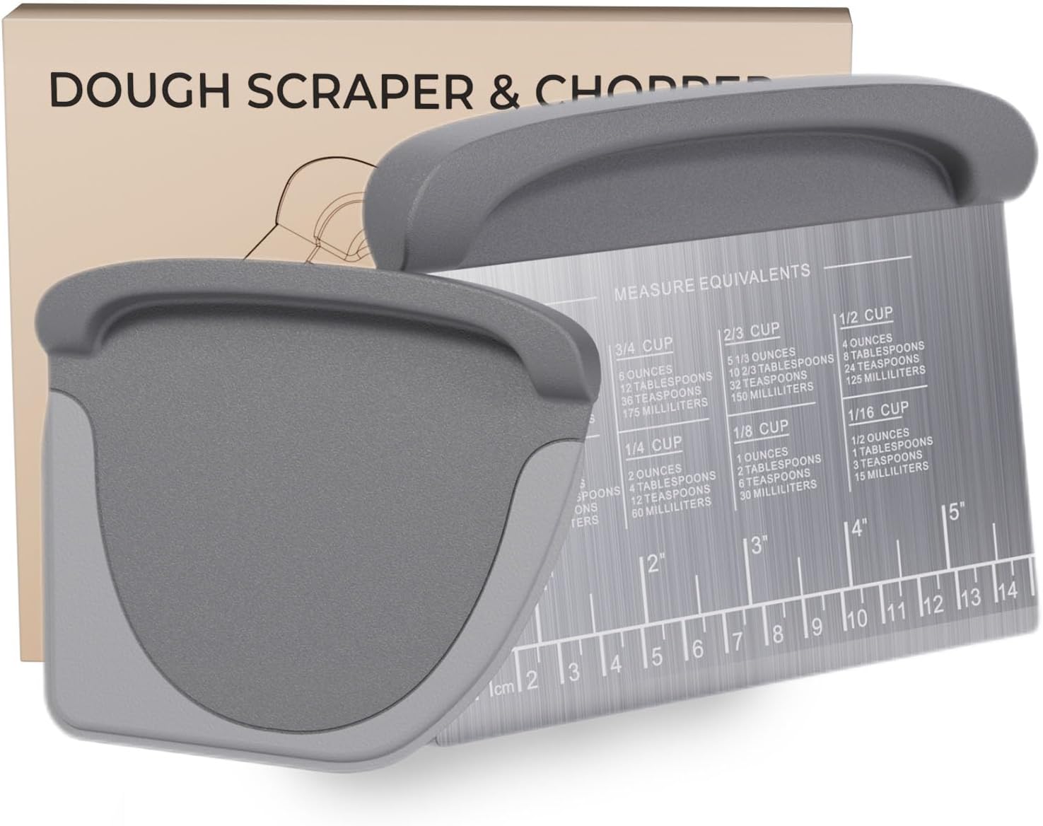Amazon.com: 2 IN 1 Upgrade Bench Scraper, Dough Scraper for Pastry ...