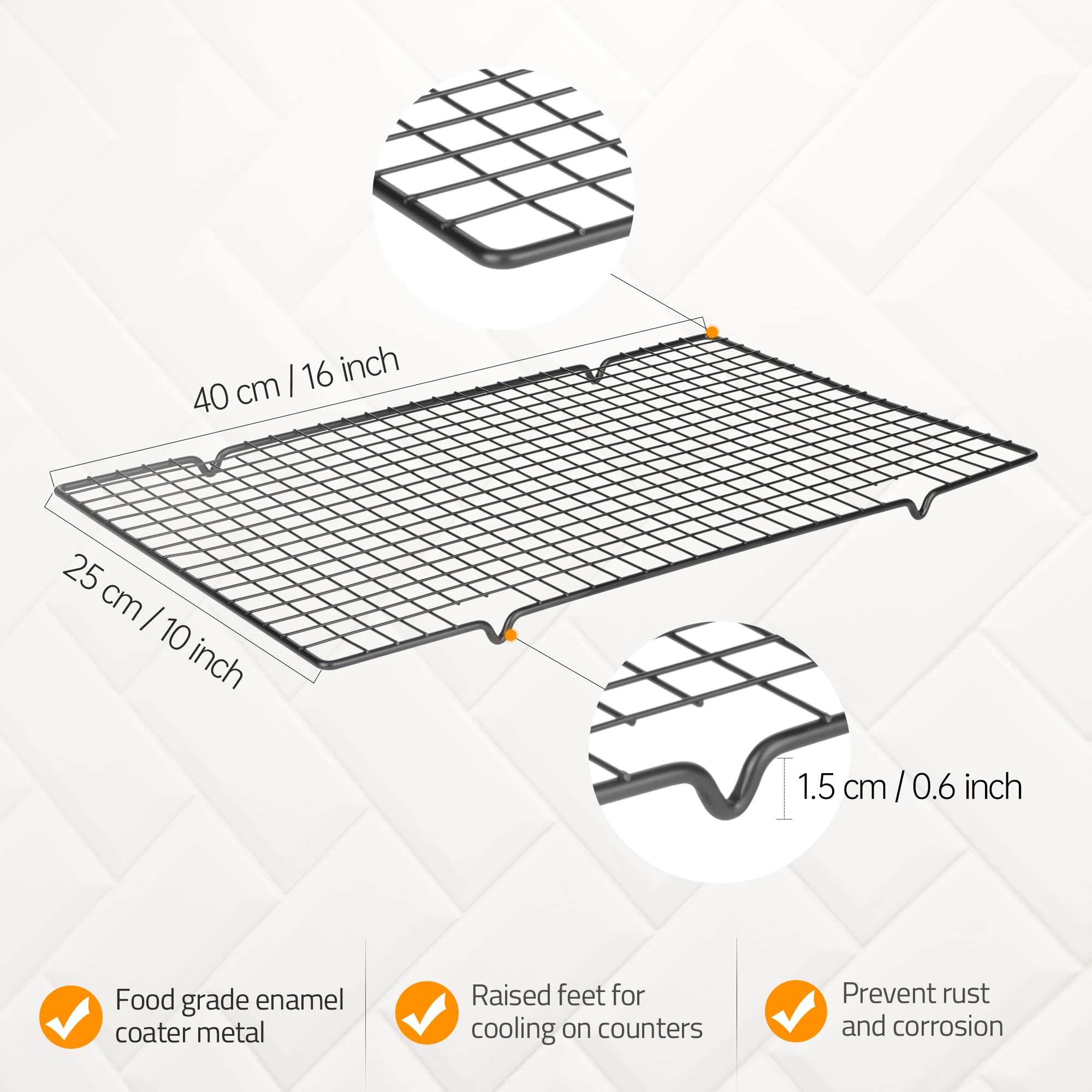 Snapklik.com : Cooling Rack For Cookies Sheets, Set Of 2 Oven Grid Wire ...