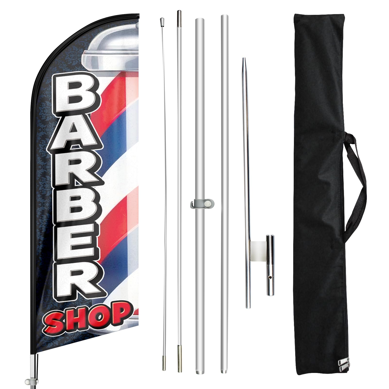 Amazon.com : Barber Flag, Barbershop Flags with Pole Kit, Barbershop ...