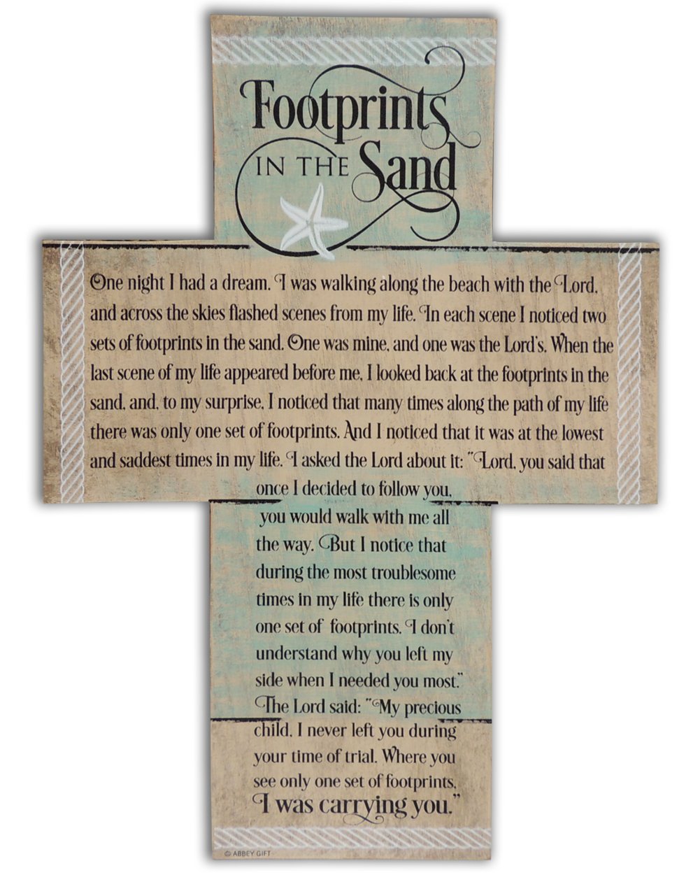 Amazon.com: Abbey Gift (Abbey & CA Gift Footprints Cross with Easel, 7 ...