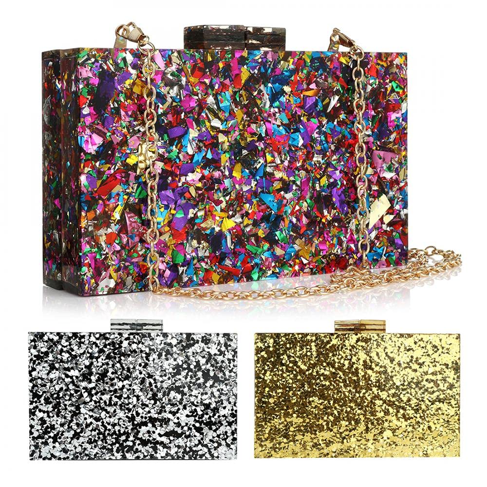 Snapklik.com : Acrylic Purses Women Clutches Evening Bags Multicolor ...