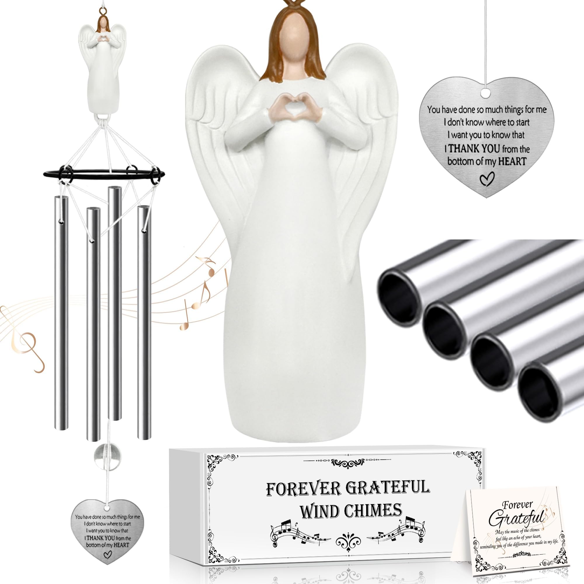 Amazon.com : Forever Grateful Wind Chime with Engraved Thank You ...