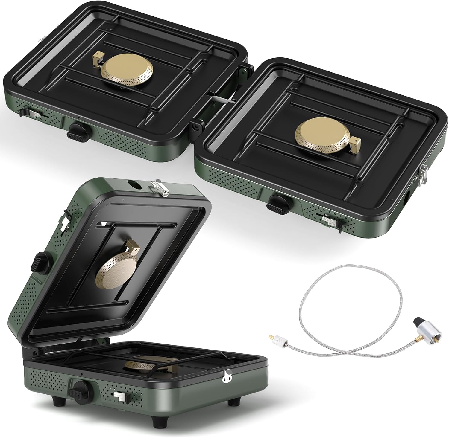 Amazon.com: 2 Burner Propane Camping Stove, 17200 BTU Portable Foldable ...