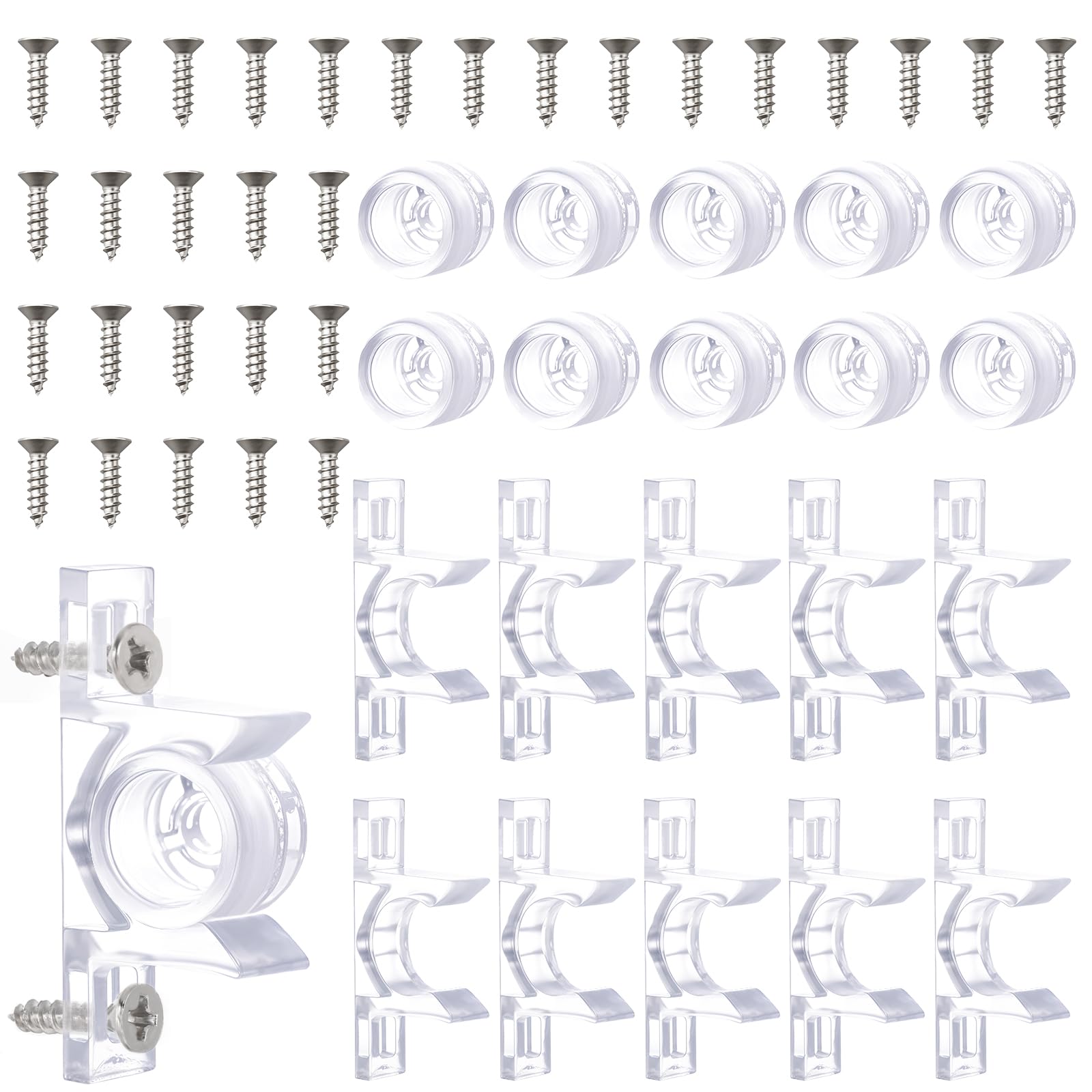 JJUNW 10Pair False Front Cabinet Clips with Screws, Transparent Plastic ...