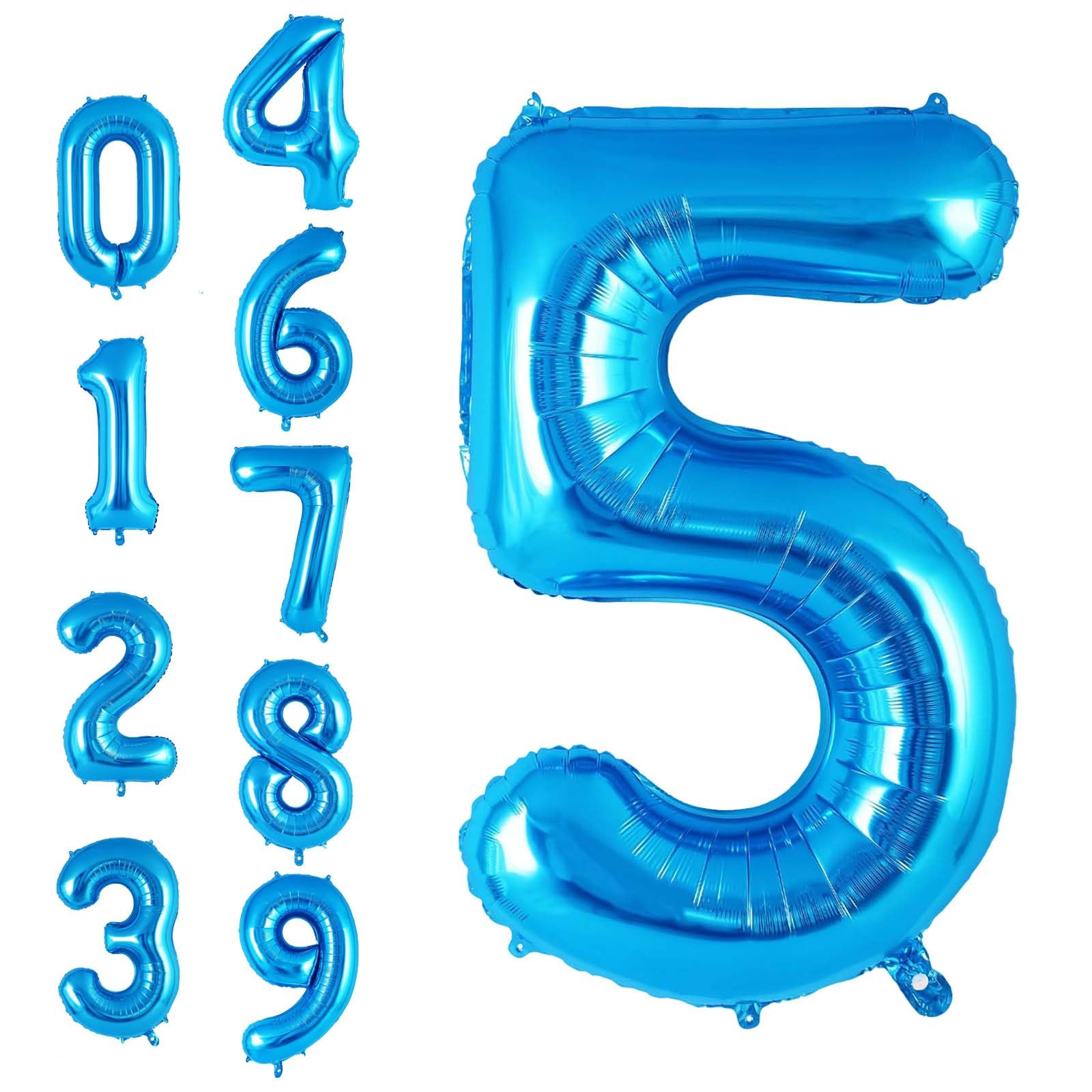 Amazon.com: 40 Inch Blue Number Balloon 0-9, Navy Blue Numbers 5 ...