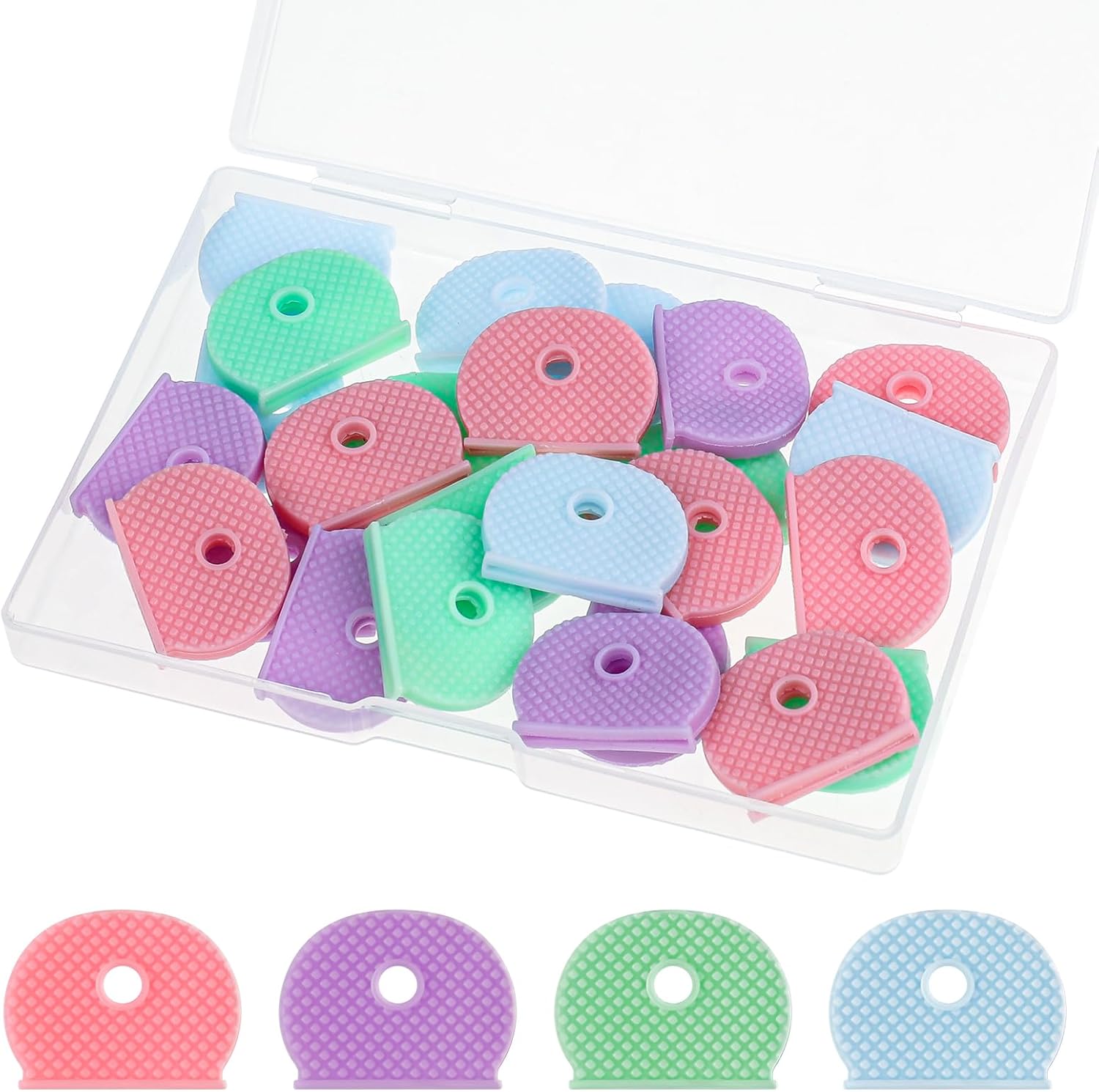 Amazon.com: Piriuuo 24 Pcs Multicolor Key Cap Tags Key Cover Caps Key ...