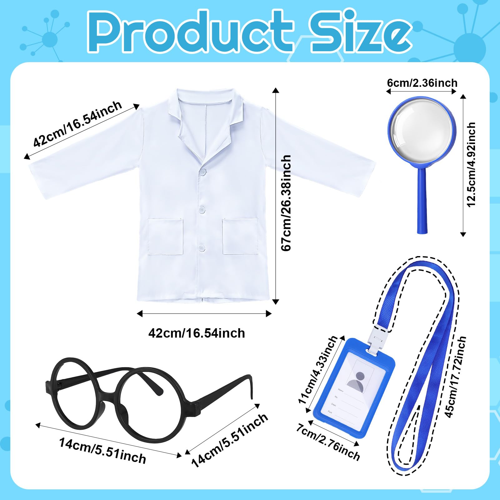 Candcamp 4 Pcs Scientist Costume Kids Sets, Kids Scientist Costume ...