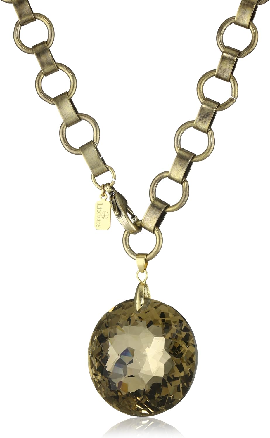 Amazon.com: Lionette NY "Debut" Chain Crystal Pendant Necklace ...