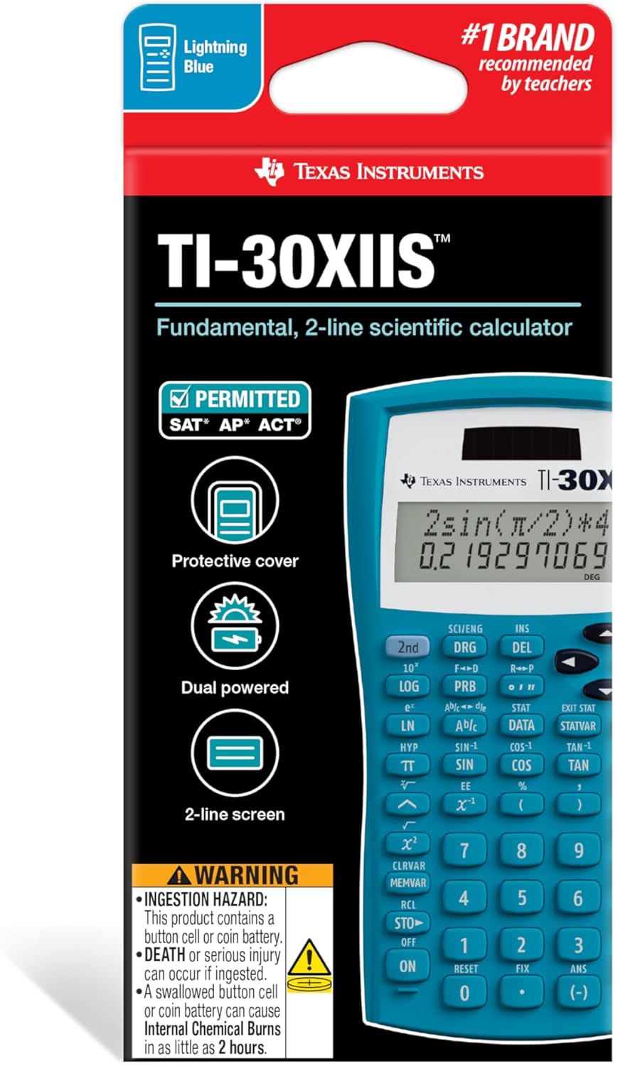 Texas Instruments TI-30XIIS Scientific Calculator, Blue