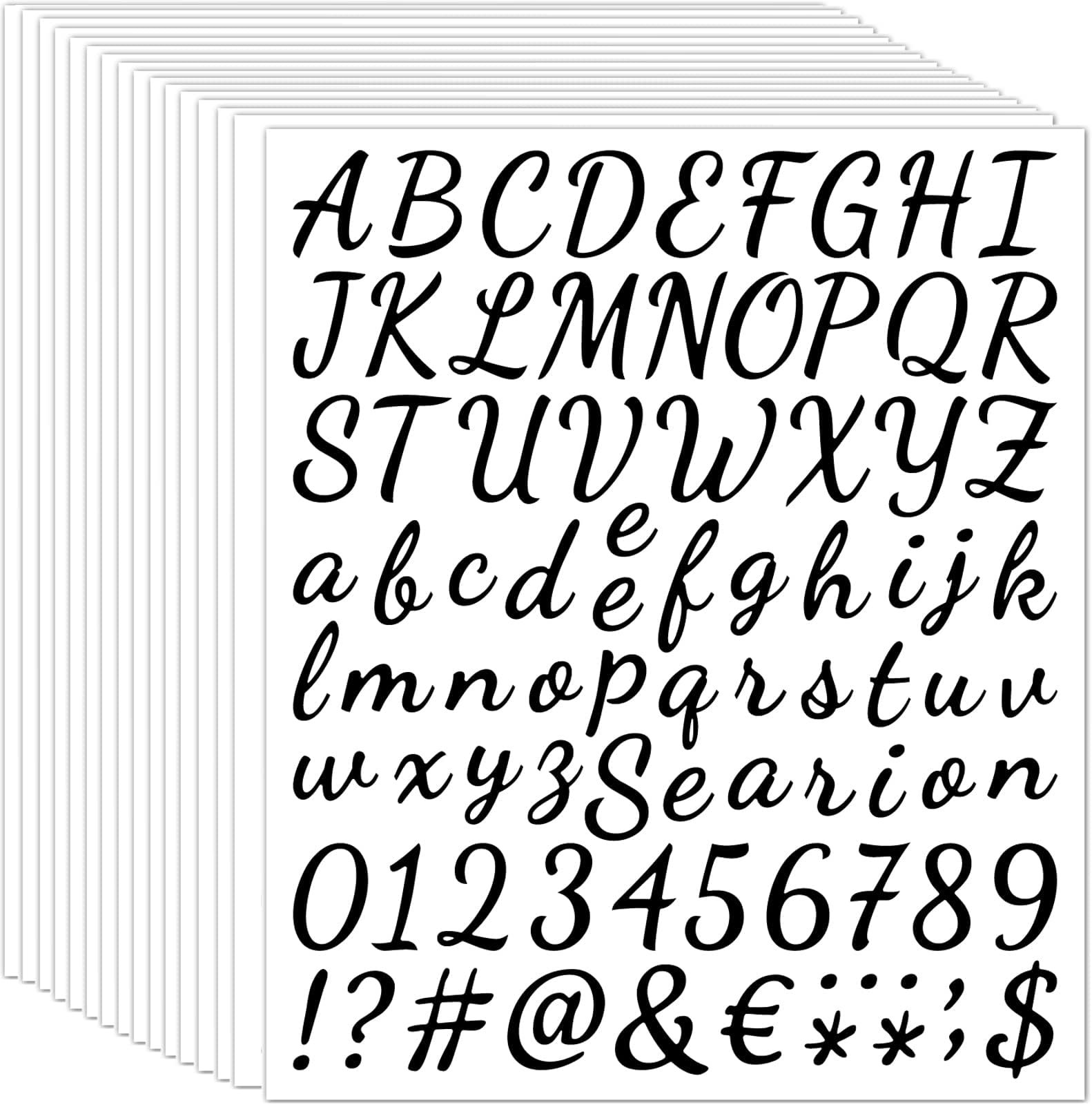 Amazon.com: 12 Sheet 1000 Pcs White Self Adhesive Vinyl Letters Numbers ...