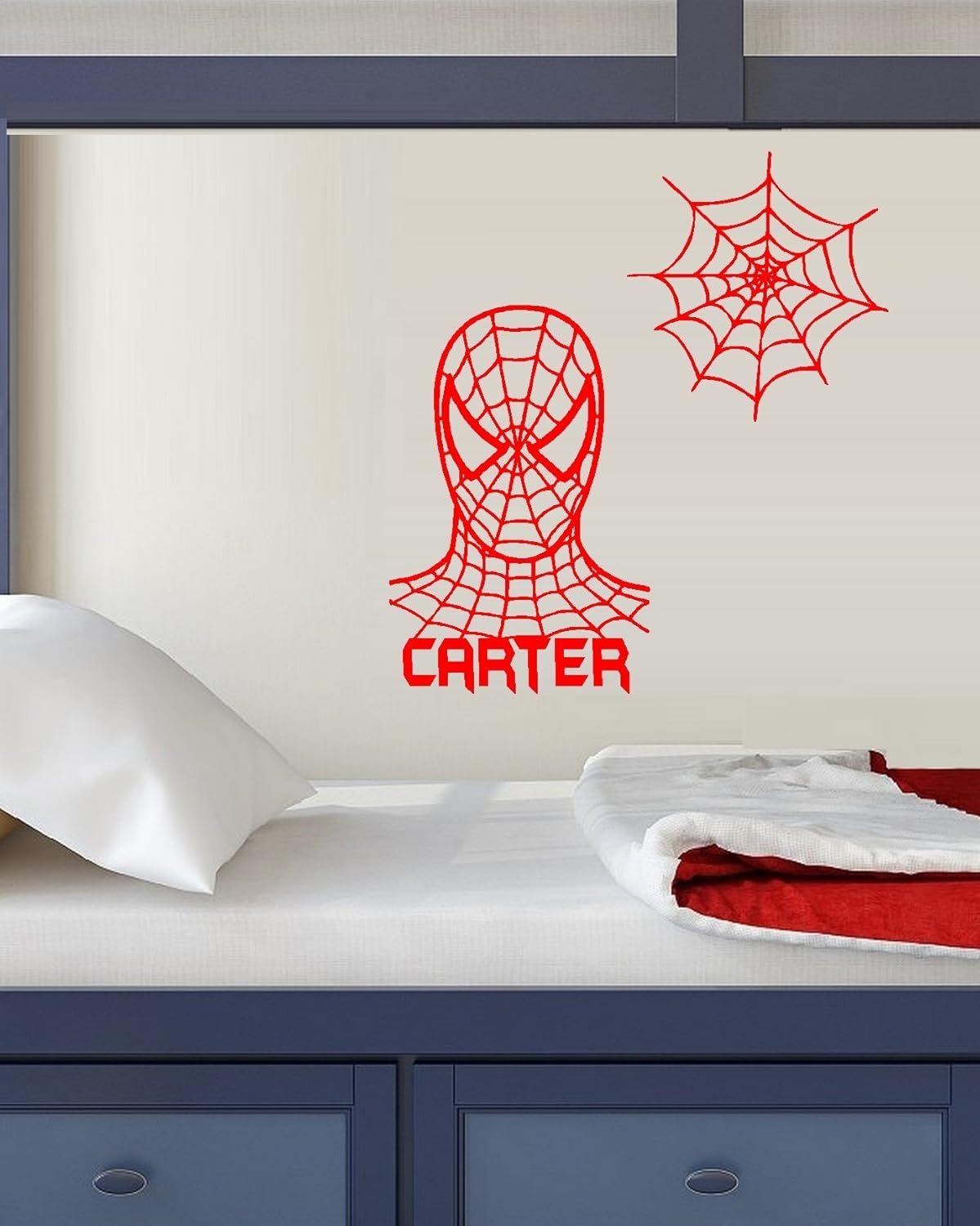 Amazon.com: Spider-Man Face with Name and Web (Custom Name) Wall Decal ...