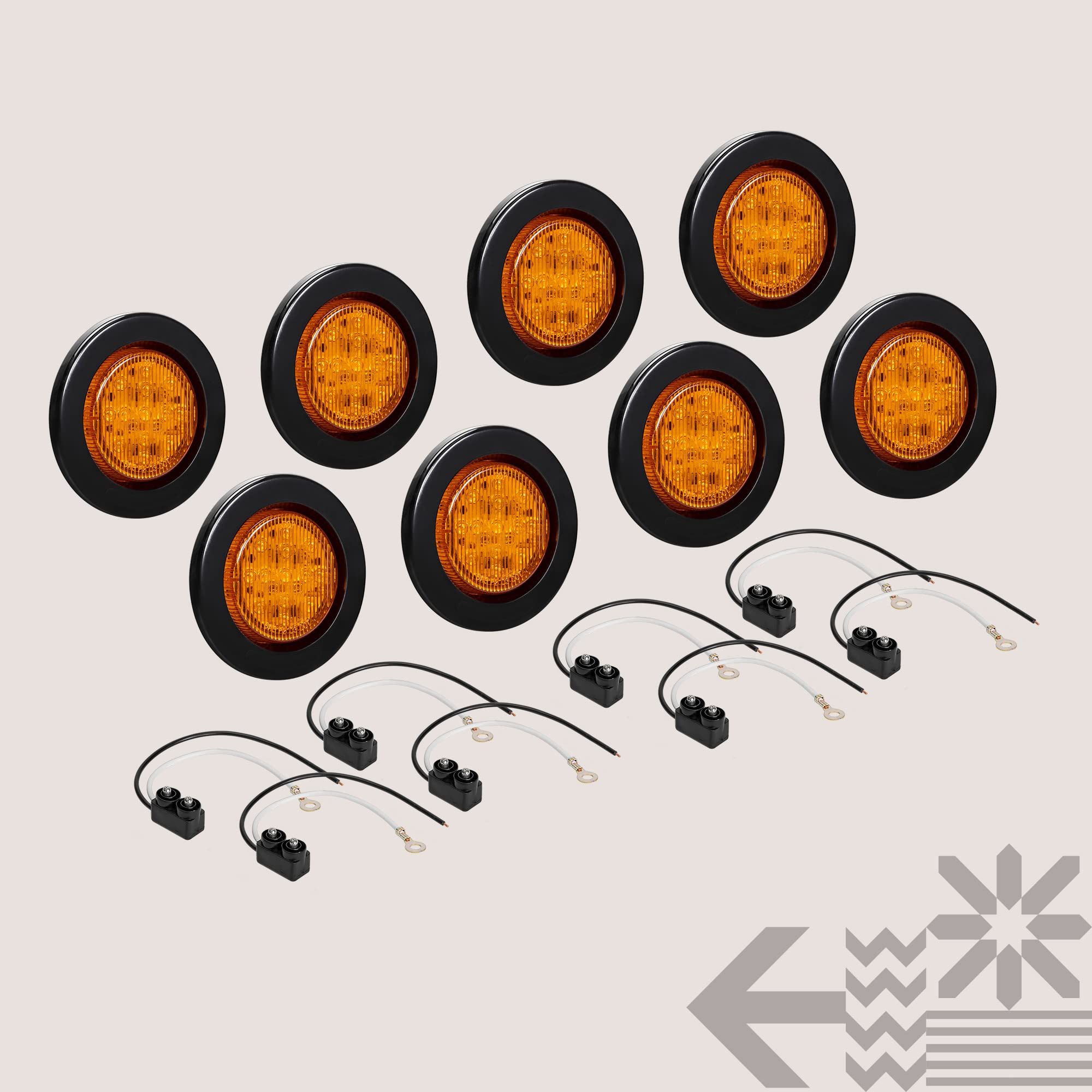Snapklik.com : TRUE MODS 8pc 2.5 12V Amber Round LED Clearance Side ...