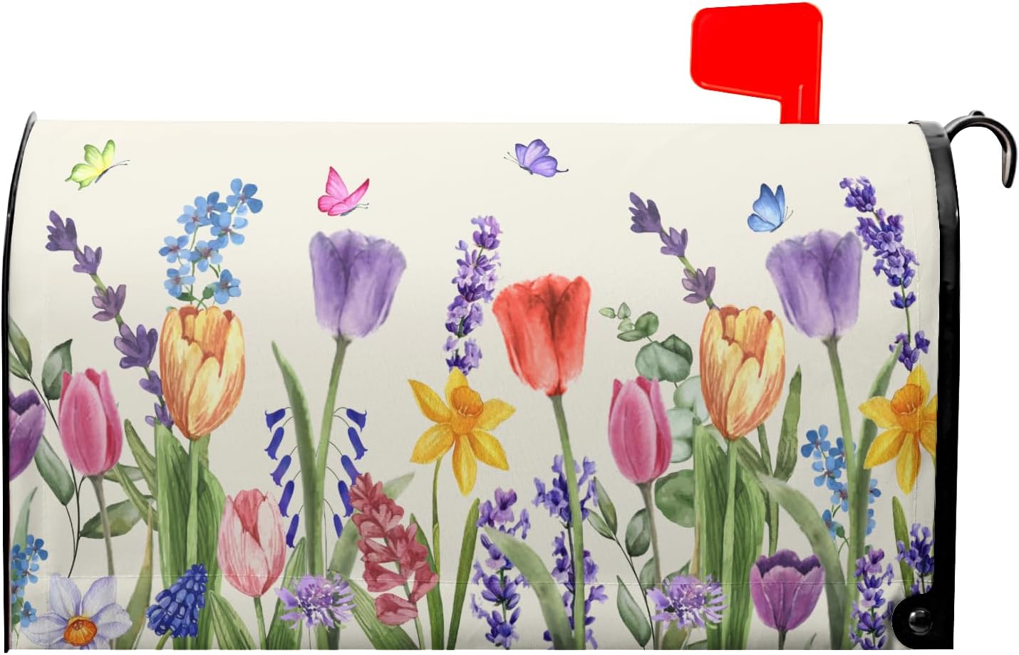 Abucaky Rustic Flowers Spring Birds Butterfly Mailbox Cover Magnetic ...