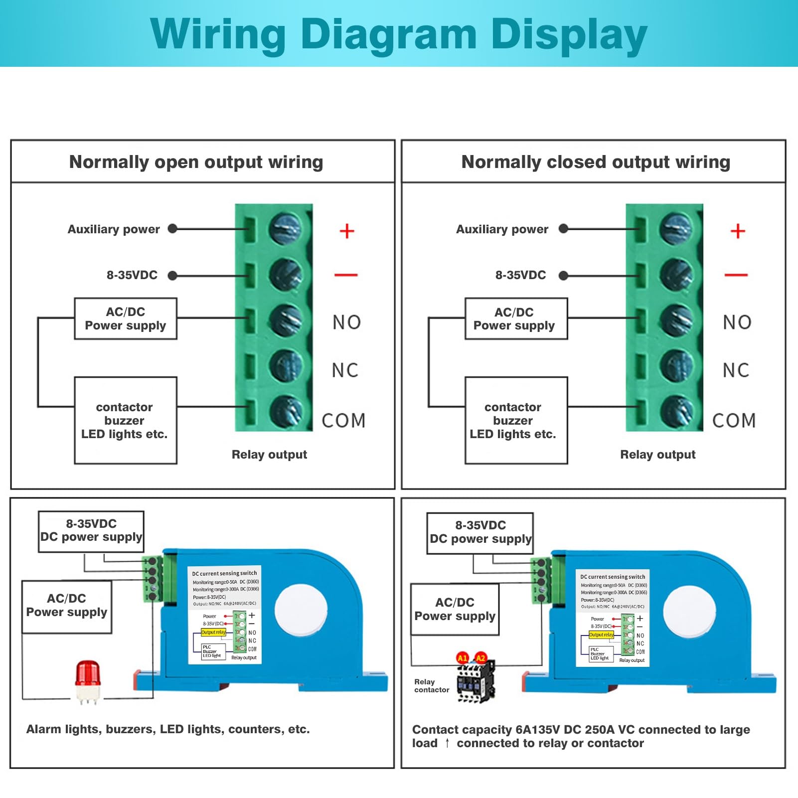 DC Current Sensor DC Current Sensing Switch 0-300A - Adjustable ...