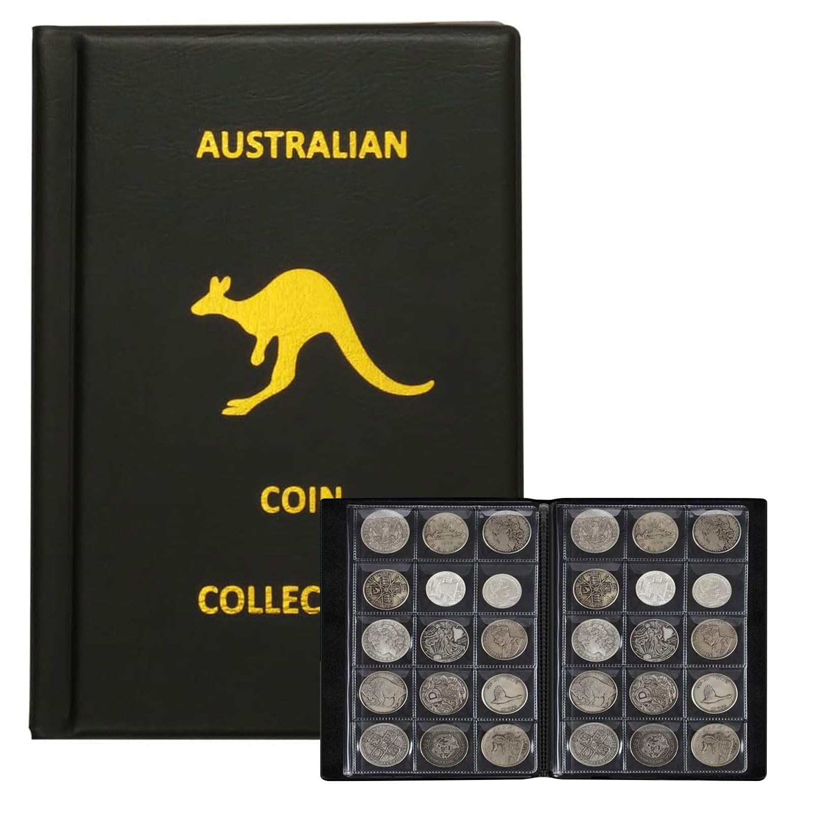 Coin Collection Holder Album for Collectors, 16 Pages 240 Pockets 4.5 x ...