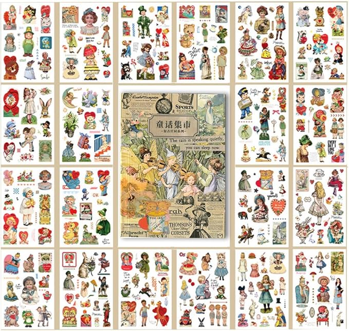 Amazon.com: BLEDS Vintage Journal Stickers for Scrapbooking, Ephemera ...