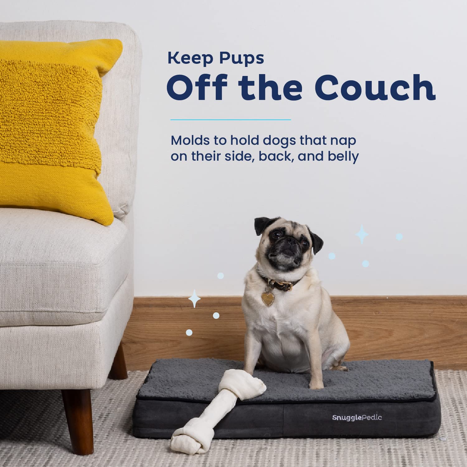 Snapklik.com : Memory Foam Dog Bed - Plush, Waterproof Pet Beds w ...