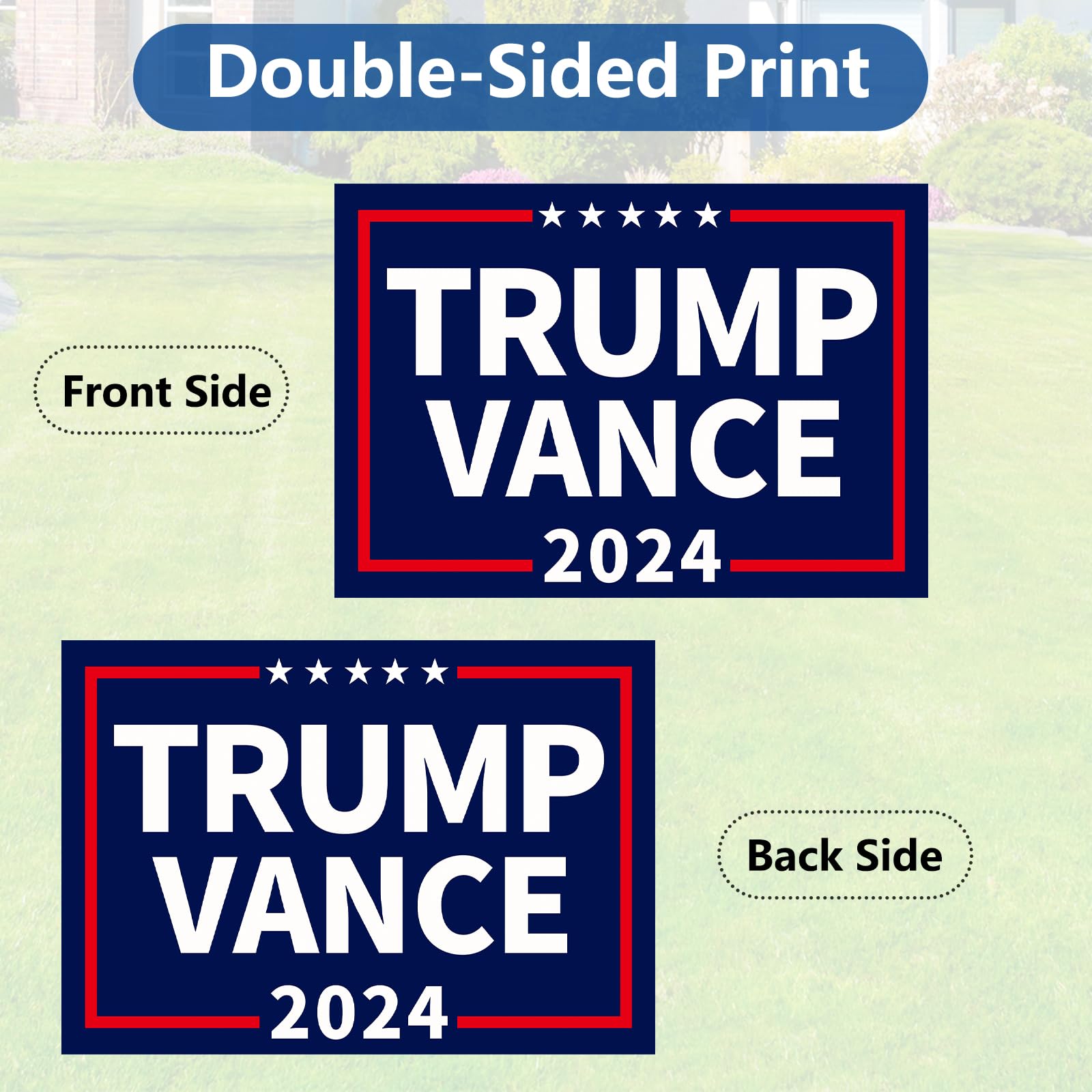 Snapklik.com : Probsin Trump Vance 2024 Yard Sign Double Sided 12" X 17 ...