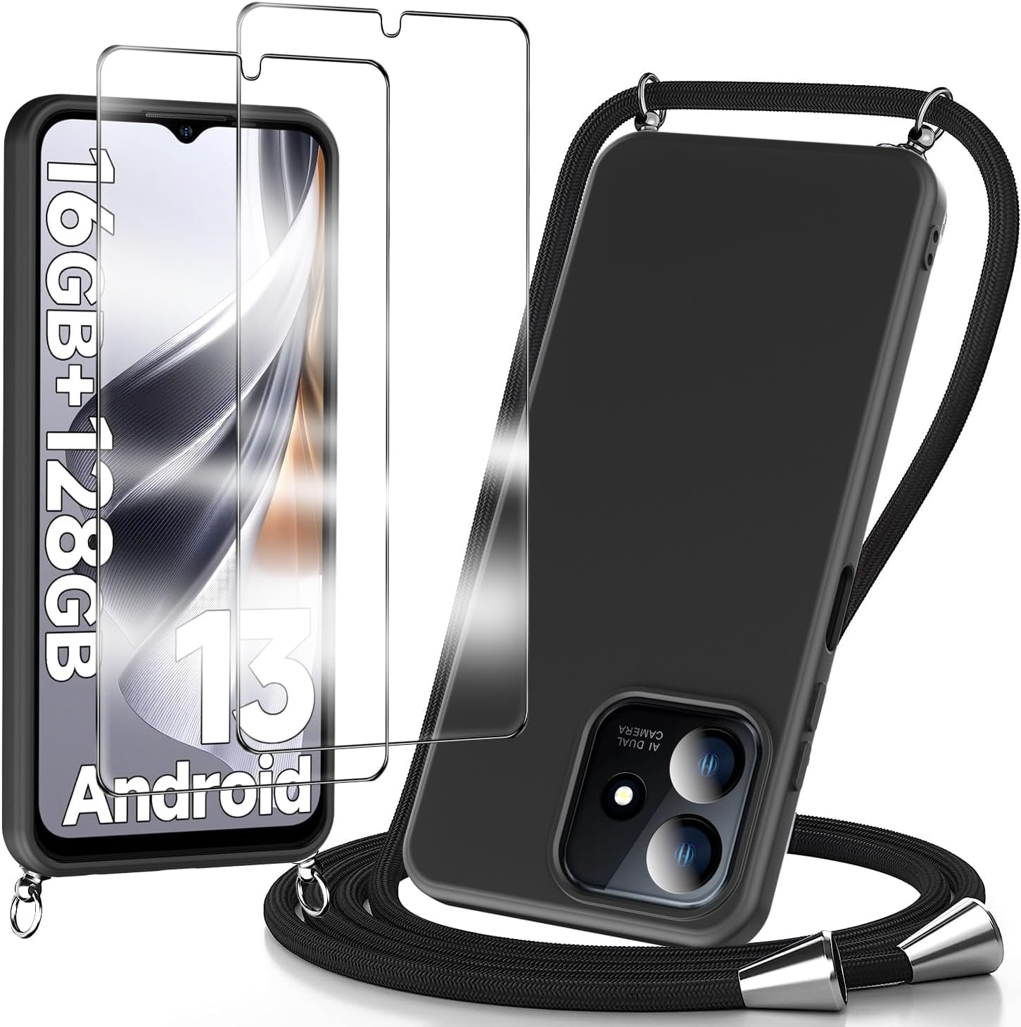 WQRTYJK Coque pour Ulefone Note 16 Pro + 2 x Verre Trempé Protection ...