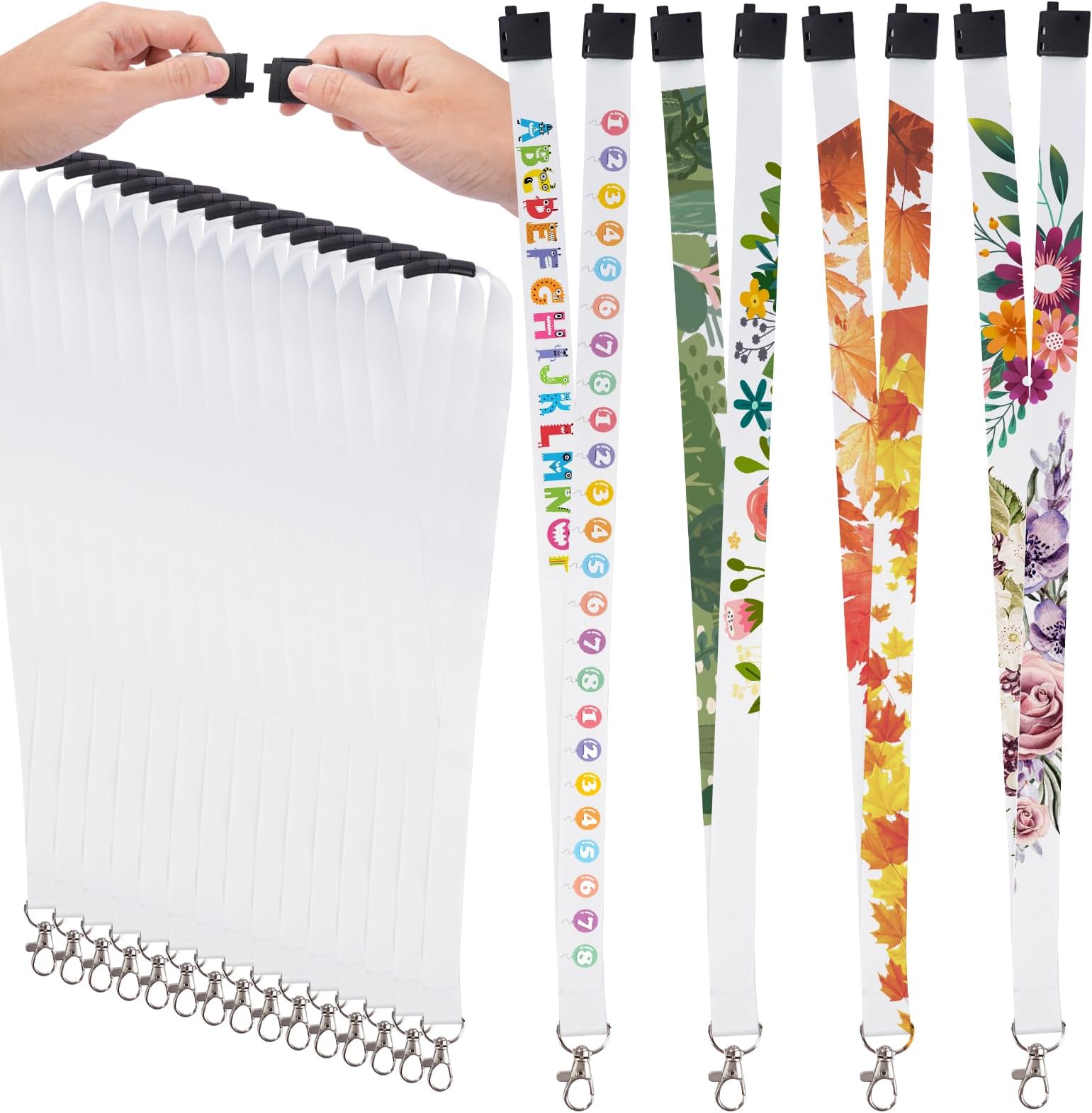 Amazon.com : Outus 20 Pieces Sublimation Lanyard Blank White ...