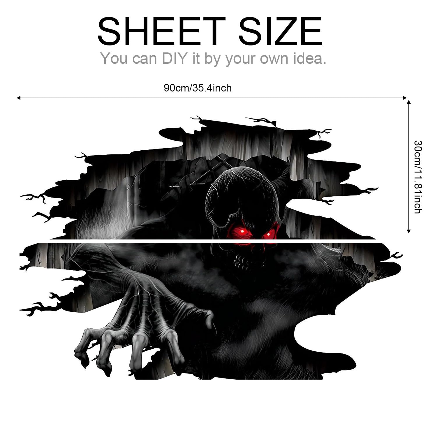 Snapklik.com : 3D Halloween Wall Decals, Halloween Floor Decals, Scary ...