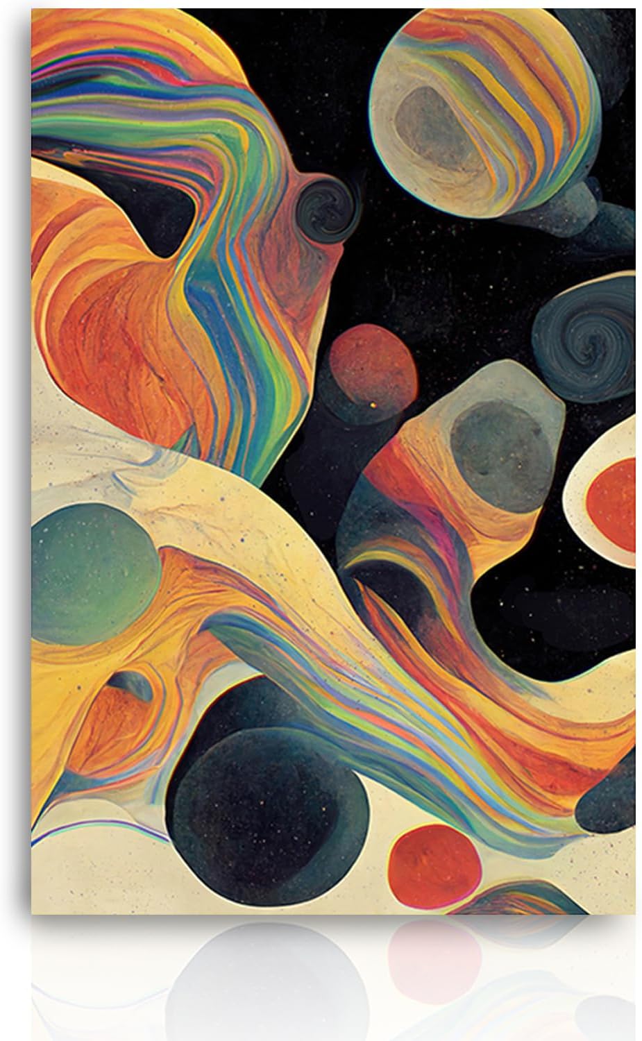 Amazon.com: Fchen art Large Wall Art Chromatic Cosmos Abstract Rainbow ...
