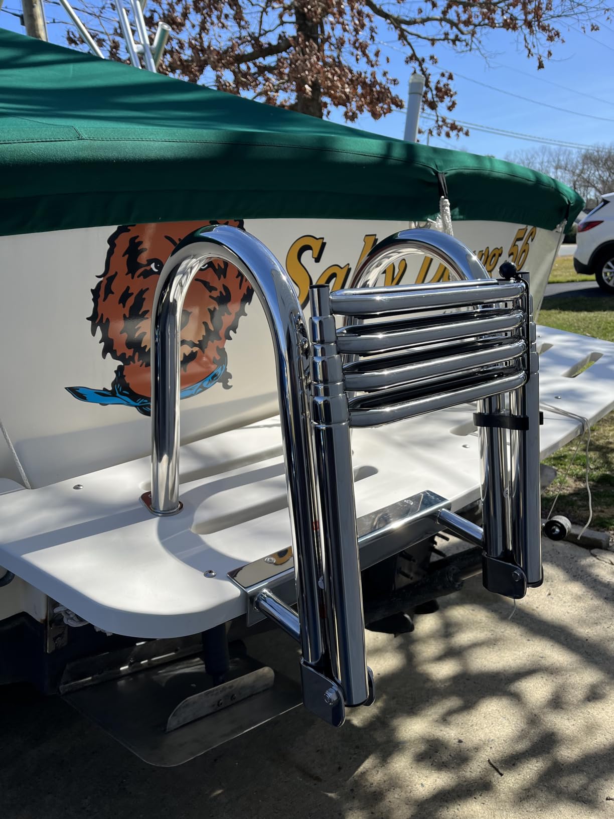 $30/mo - Finance 4 Step Pontoon Boat Ladder, 316 Stainless Steel ...