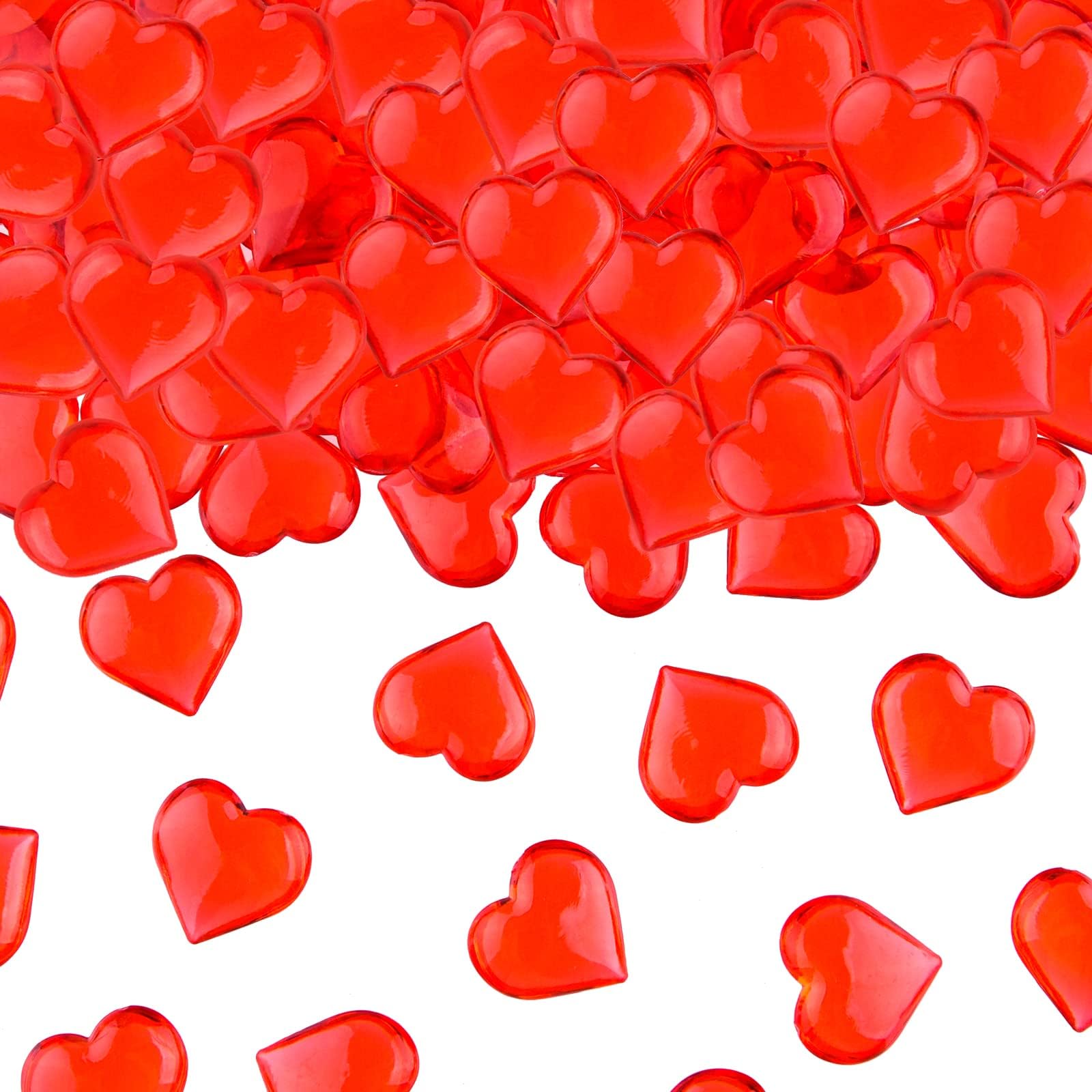 Amazon.com: TUPARKA 120 Pcs Acrylic Hearts Red Acrylic Hearts Ornaments ...