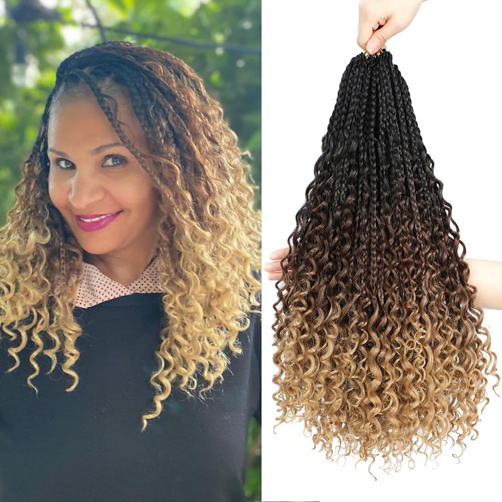 Amazon.com : Goddess Box Braids Crochet Hair 8 Packs Pre-looped Boho ...