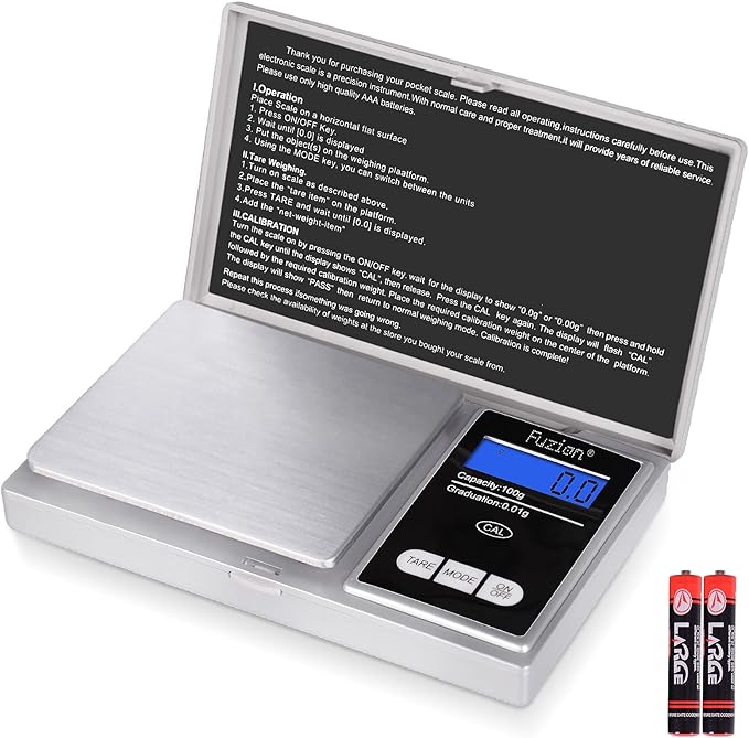 Amazon.com: Fuzion Pocket Gram Scale 1000g/0.1g, Mini Digital Scales ...