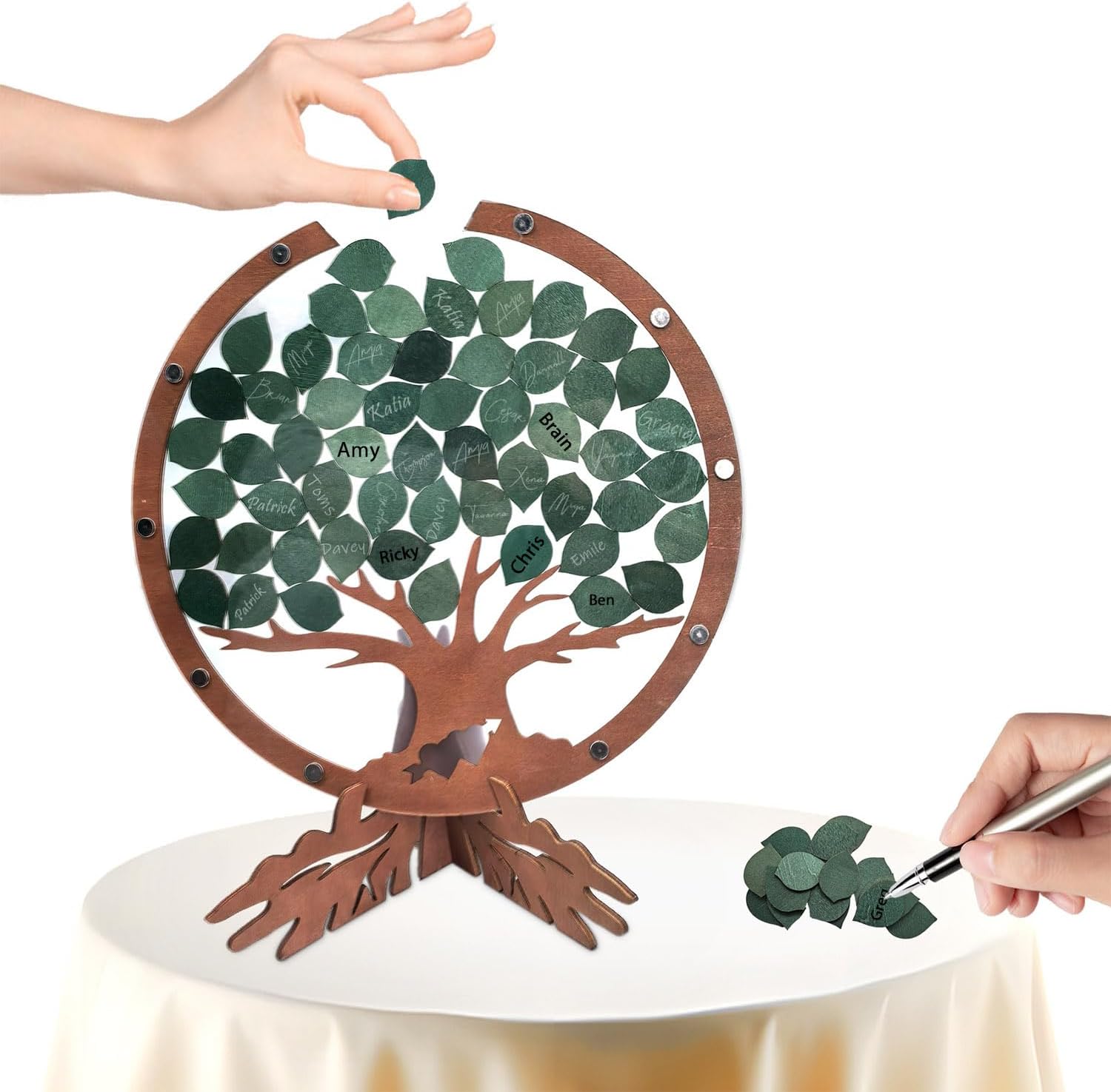 Amazon.com: PAMBO Wedding Guest Book Alternative with 55 Green Leaves ...