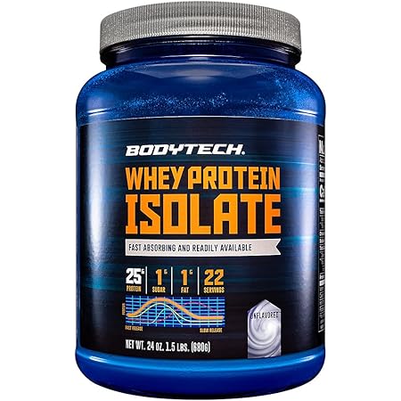Amazon.com: BodyTech Whey Protein Isolate Powder with 25 Grams of ...